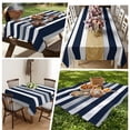 Black White Blue Grey Horizontal Stripes Table Cloth 54x54in ...