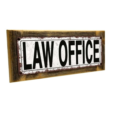 Framed Law Office 4"x12" Metal Sign, Wall Décor for Home and Office ...