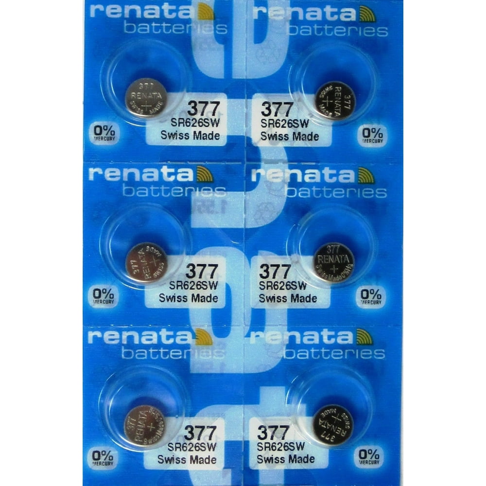 6 Renata Silver Oxide Watch Batteries For Renata 377 Button Cell ...