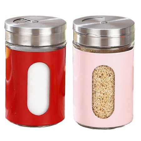 Salt And Pepper Shakers Stainless Steel And Glass Set With Adjustable ...