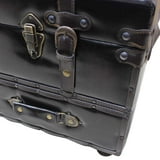 River of Goods Braxton Faux Leather Storage Trunk Bench Ottoman Coffee ...