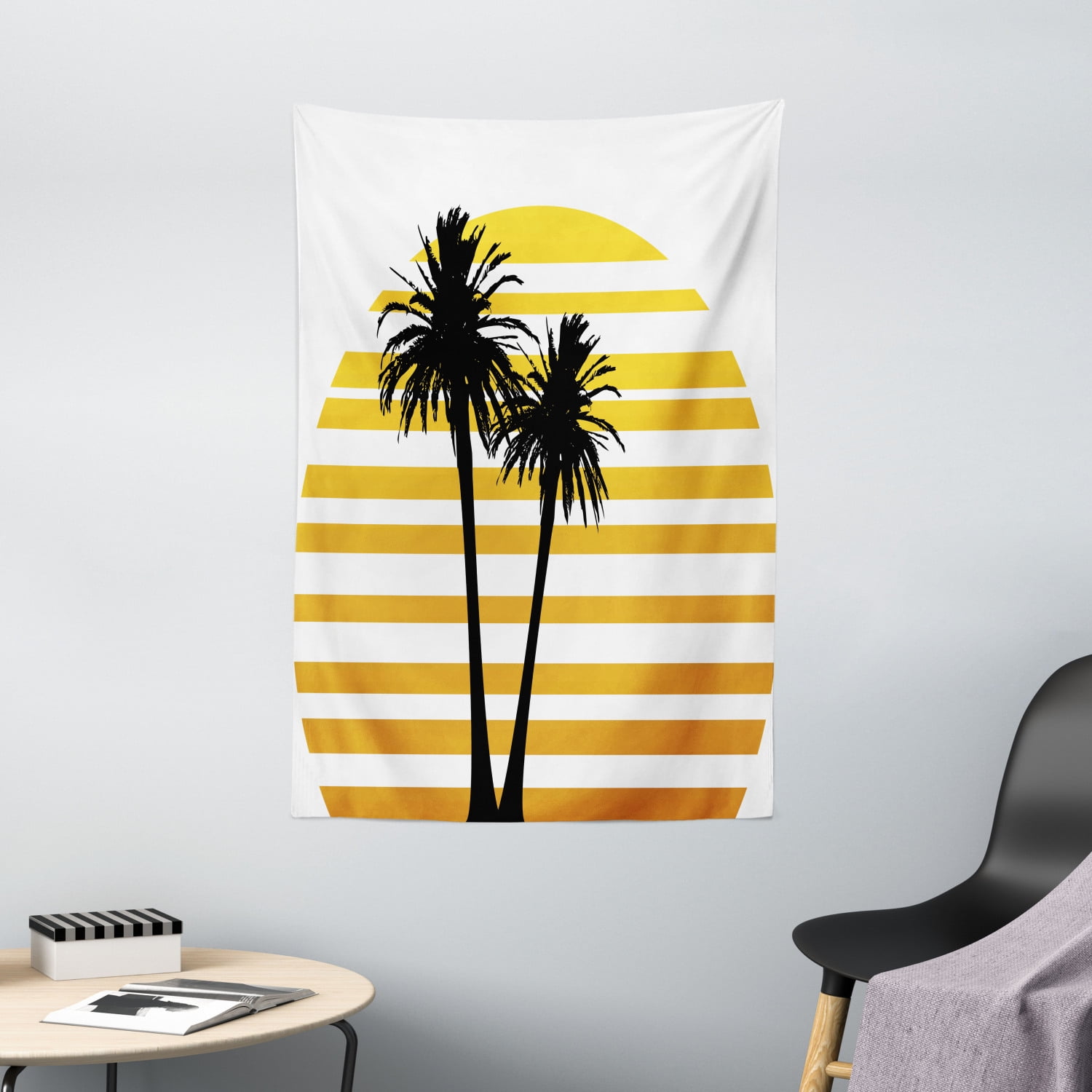 Tropical Tapestry, Coconut Palm Trees on Horizontal Tiled Background ...