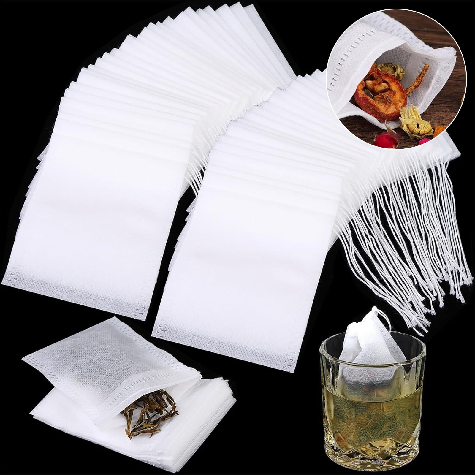 Boreal Craft 400 Pcs Disposable Tea Filter Bags Empty Drawstring Bags For Loose Leaf Tea Mpty Tea Filter Bags With Drawstring Seal Filter Tea Bags For