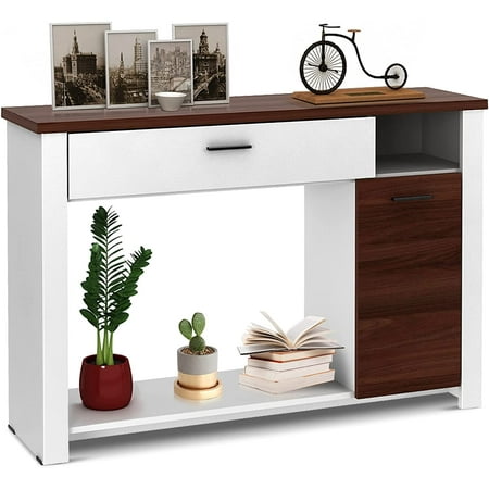 MSYMY Console Table 48 Inch Sofa Side Table with Drawer and Cabinet ...