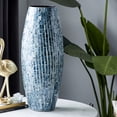 Free Shipping! DecMode 19" Handmade Blue Mother of Pearl Vase - Walmart.com