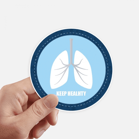 Logo Keep Lung Healthy Art Deco Fashion Sticker Round Wall Suitcase ...
