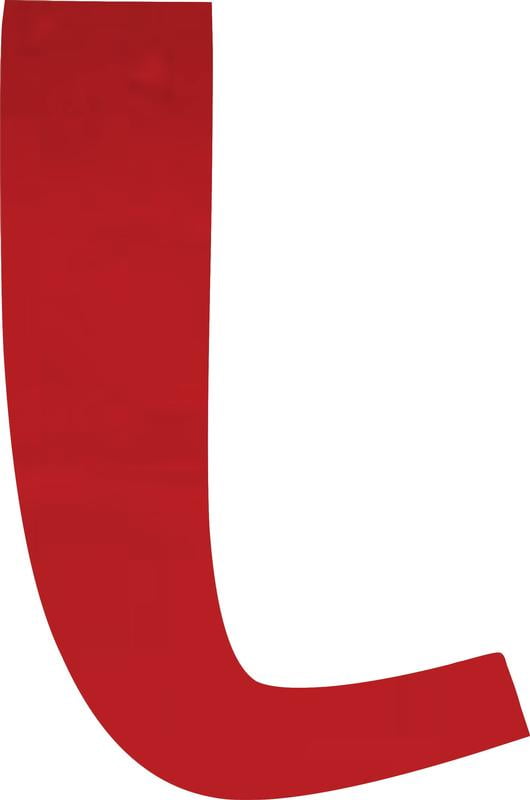 Acrylic Letter L Icebold, 6'' Tall Transparent Red Acrylic Alphabet ...