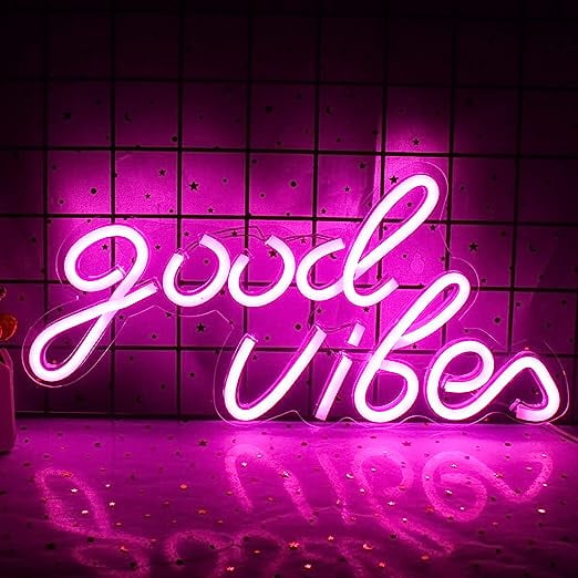 Wanxing Good Vibes LED Neon Light Signs USB Power for Home Bar Bedroom ...