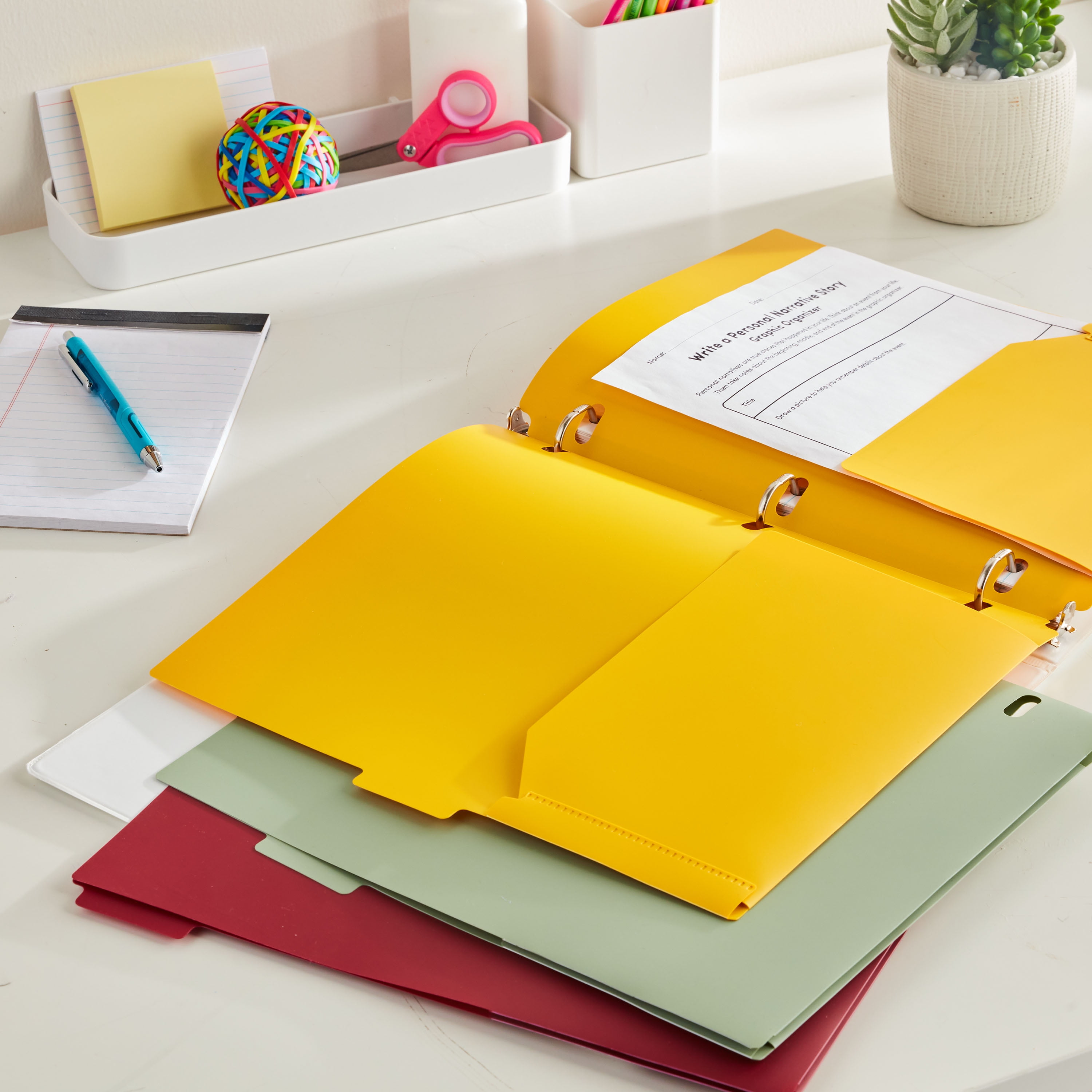 Pen+Gear 3-Tab 2-Pocket Binder Dividers, 3 Count,3 Color