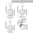 3Pcs 3 Styles Iron Keychains with Glass Mirror Mixed Shapes 74~99mm 1pc ...