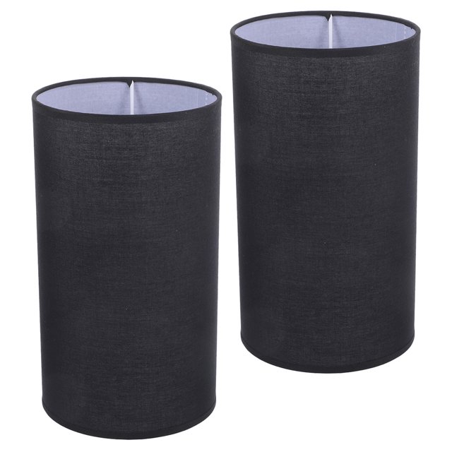 OULII 2pcs Rustic Lamp Shade Hemp Fabric Table Lamp Shades for Home ...