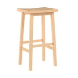 PJ Wood Classic Saddle-Seat 29In Kitchen Counter Stools, Natural (4 ...