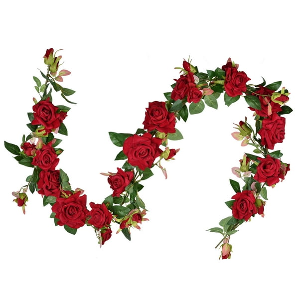 Coolmade 2 Pack 5.8ft Artificial Red Rose Garland Fake Rose - Walmart.com Coolmade 2 Pack 5.8ft Artificial Red Rose Garland Fake Rose - Walmart.com