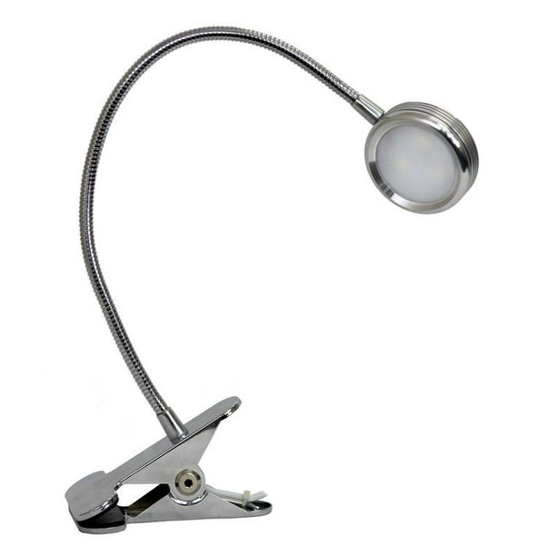 Simple Designs Chrome High Power LED Clip Lamp Light Flexible Gooseneck ...