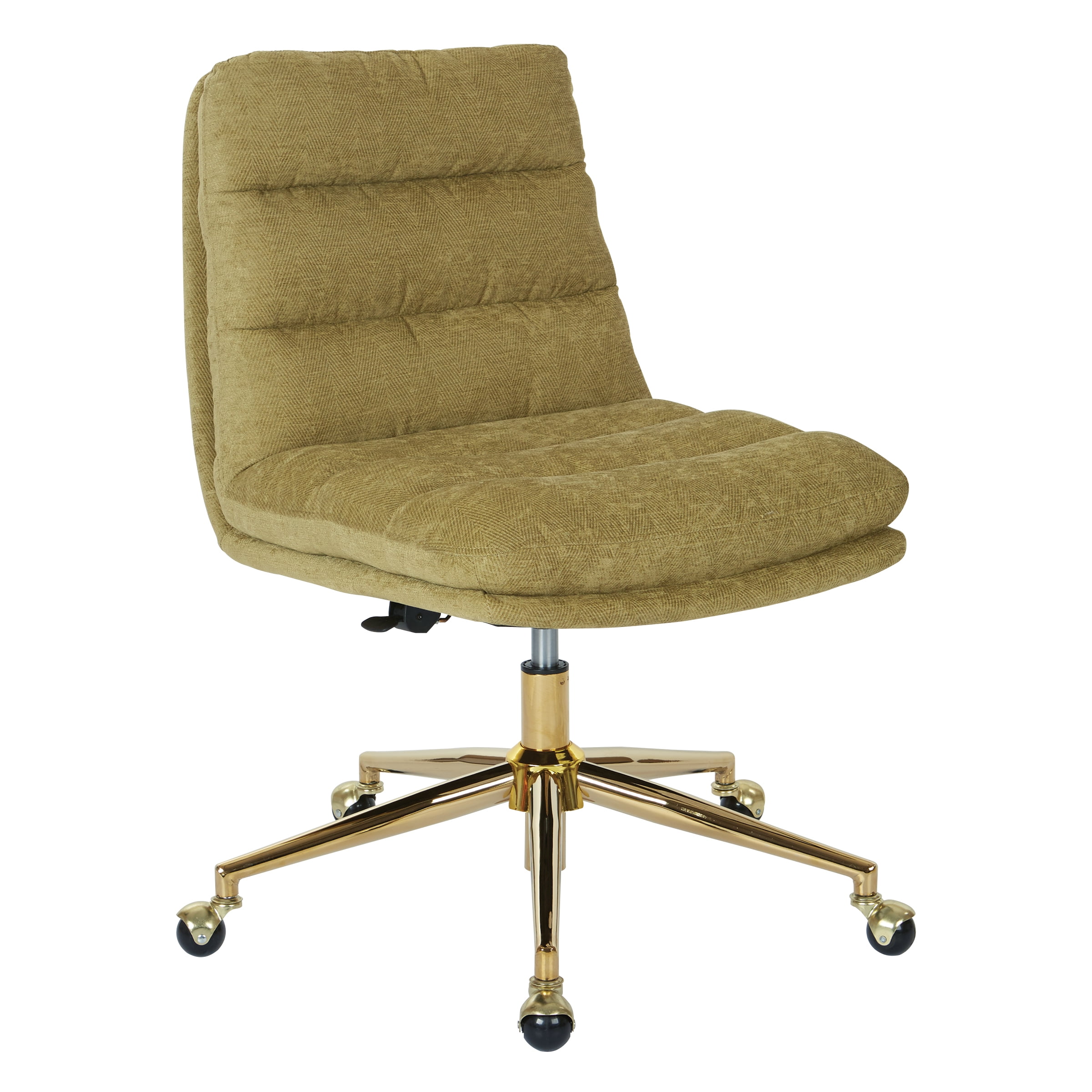 OSP Home Furnishings Legacy Office Chair in Olive Fabric with Gold Base ...