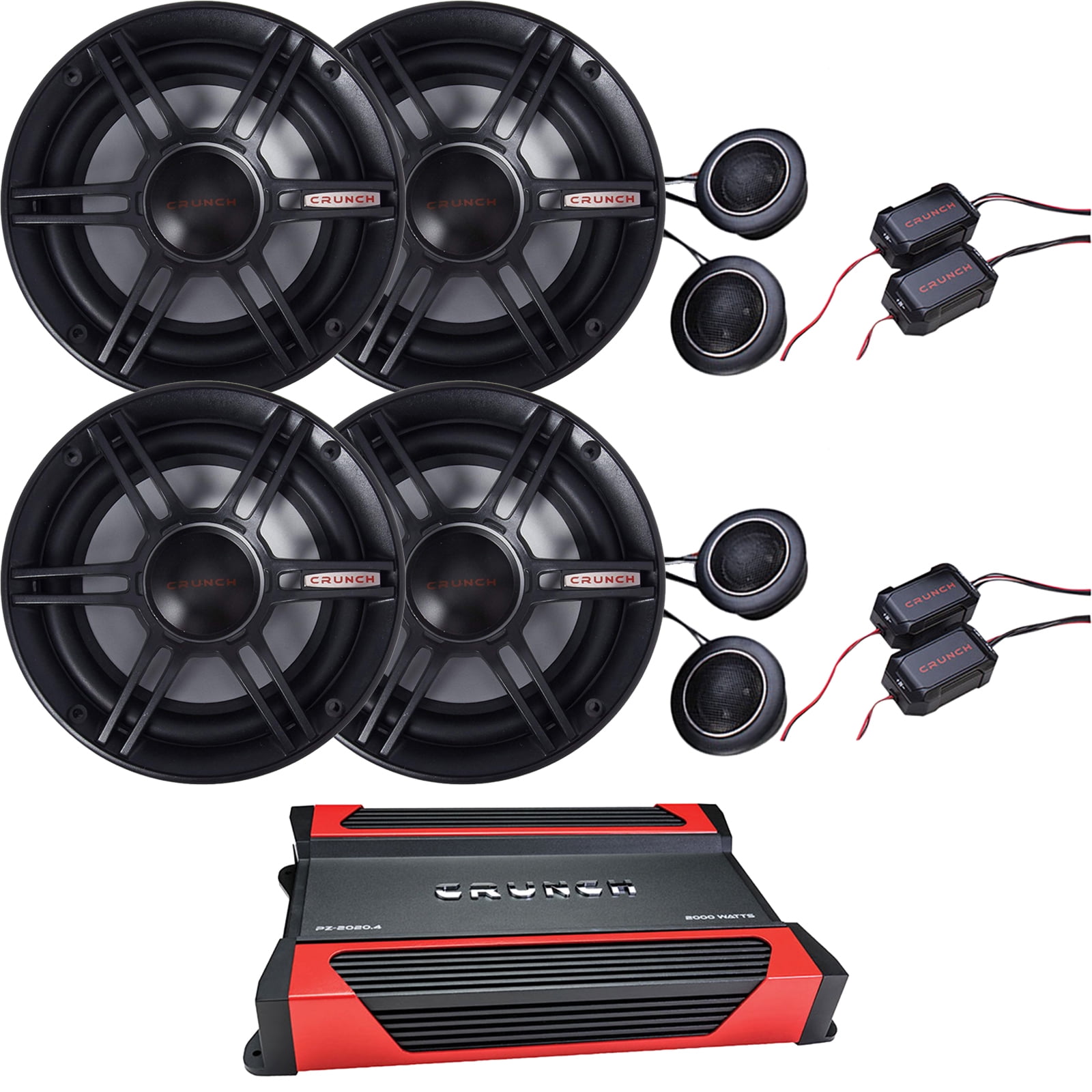 4 x Crunch 6.5" 2-Way 300W Max Power Full Range Automotive Component ...