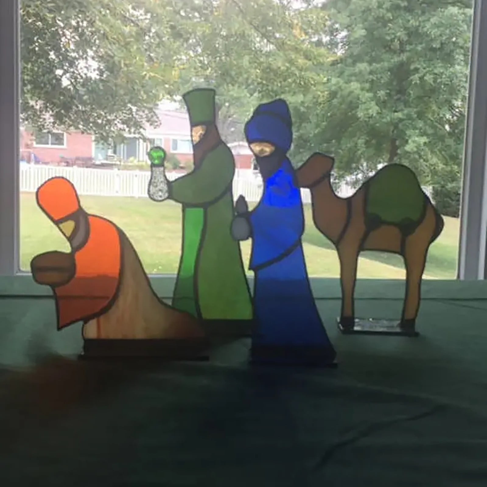 Buy MIARHB Stained Glass Nativity Set, Stained Glass Christmas Nativity ...
