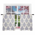 Abstract Blue Floral Sheer Curtains for Living Room Bedroom, Vintage ...