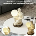 Resin Art Statue with LED Light - Mini Philosopher Decor for Living ...