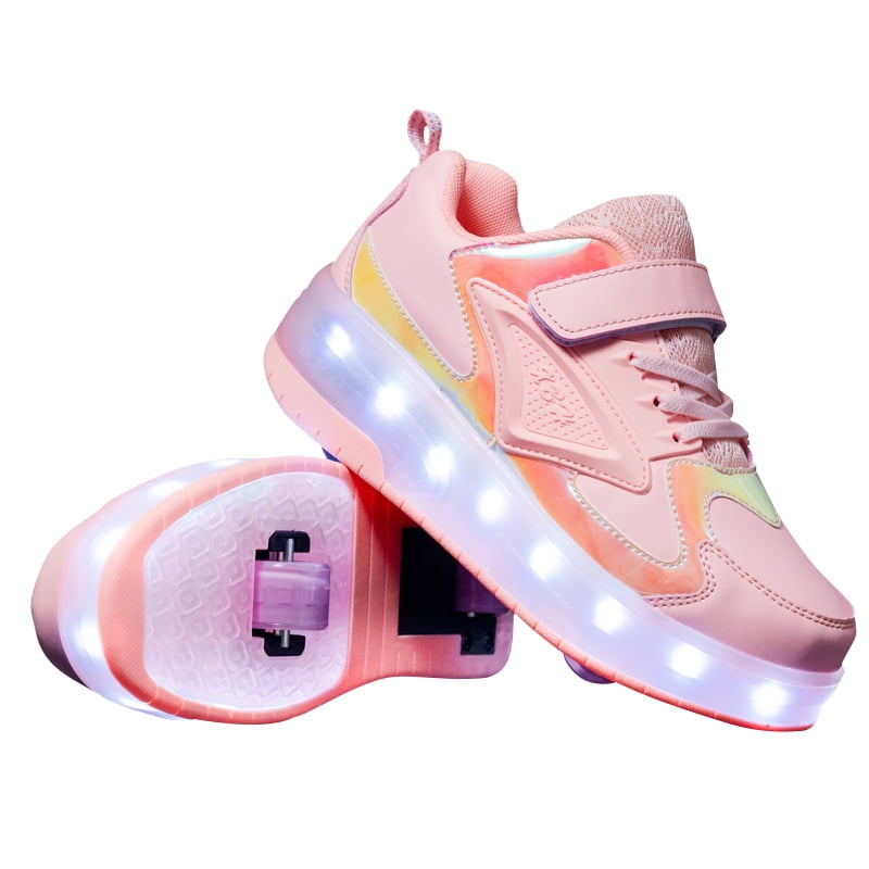 YUNICUS Kids LED USB Charging Roller Skate Shoes with Wheel Shoes Light ...