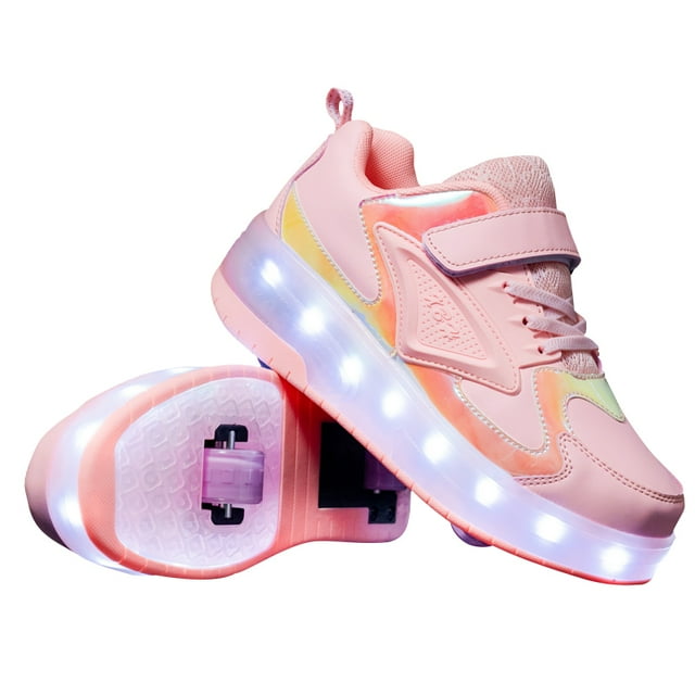 YUNICUS Kids LED USB Charging Roller Skate Shoes with Wheel Shoes Light ...