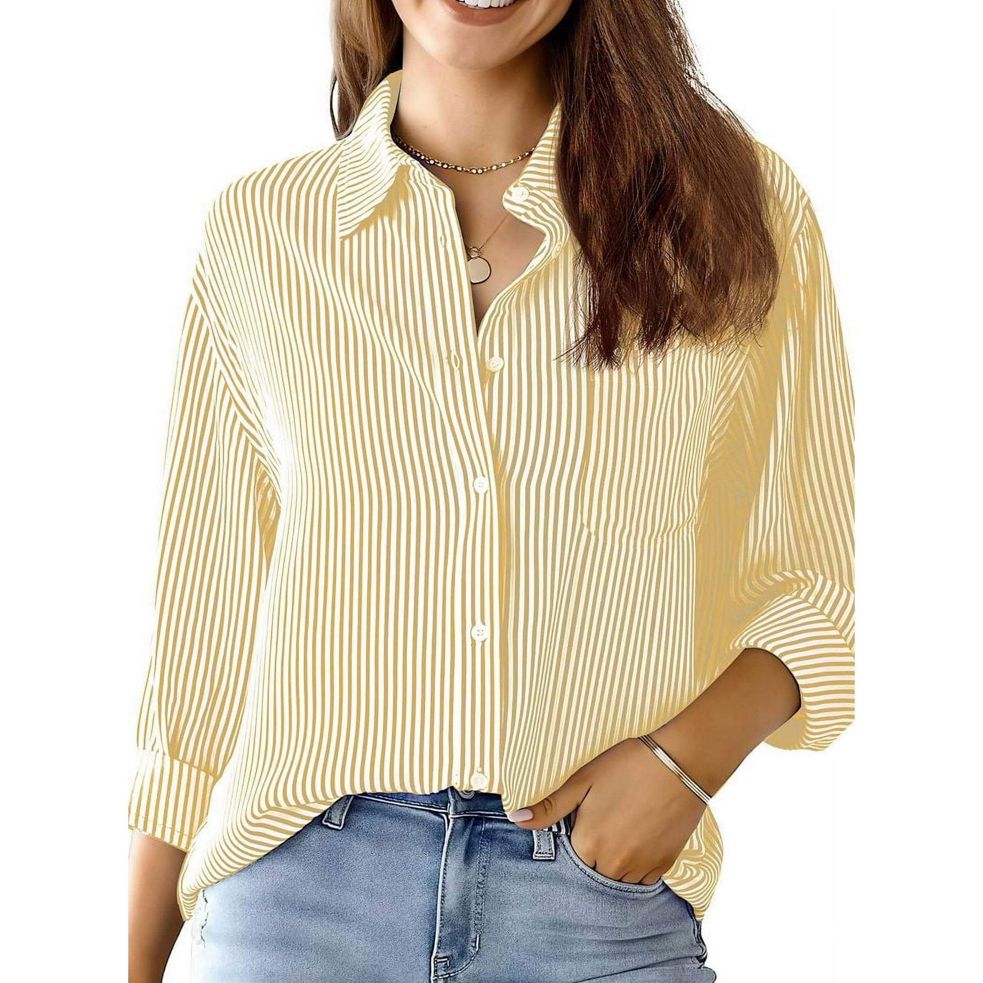 Click here for Unbranded Womens Button Down Shirts Striped Classi... prices