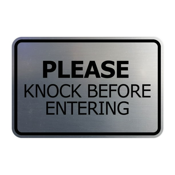 Signs ByLITA Classic Framed Please Knock Before Entering Sign (Brushed ...