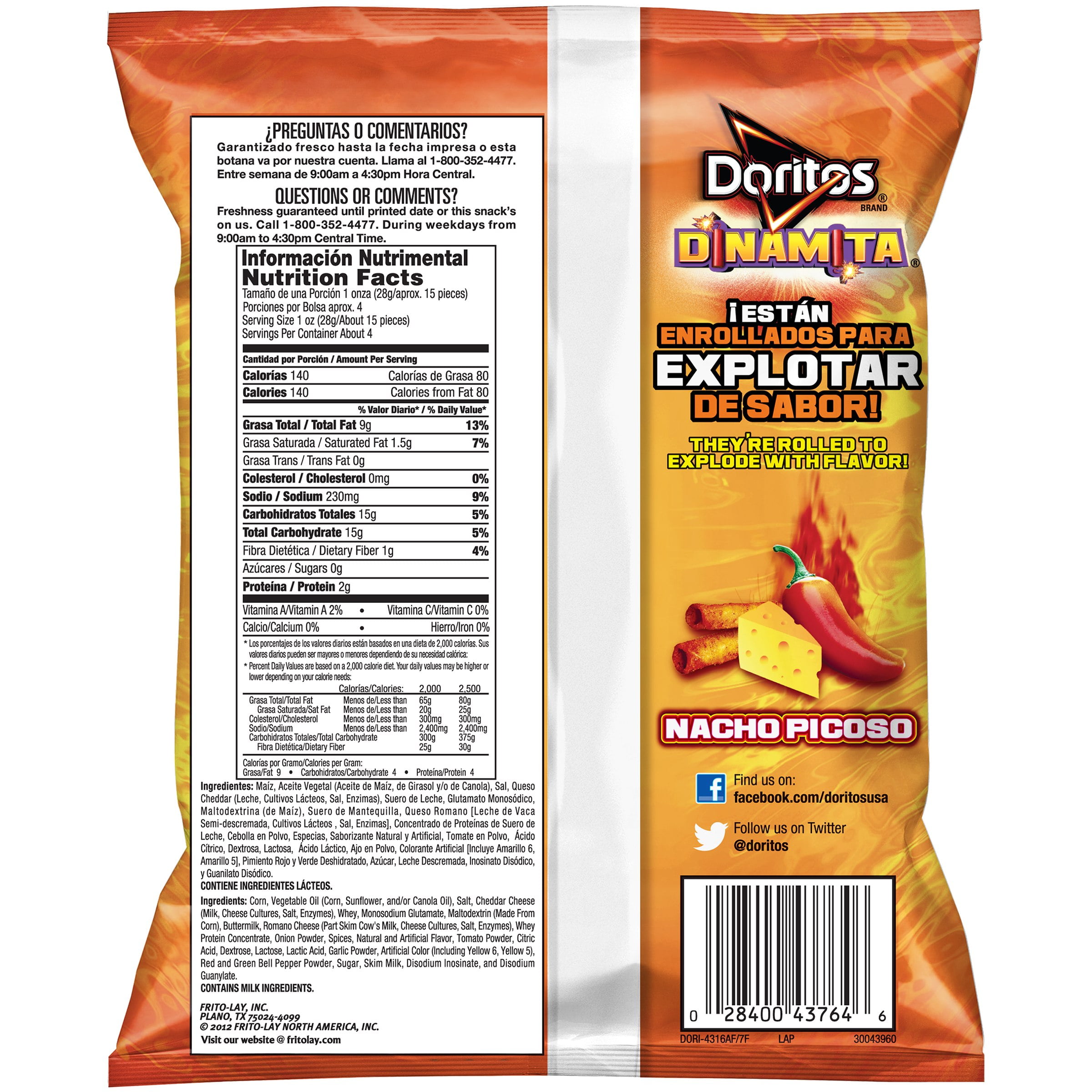 Doritos Dinamita Nacho Picoso