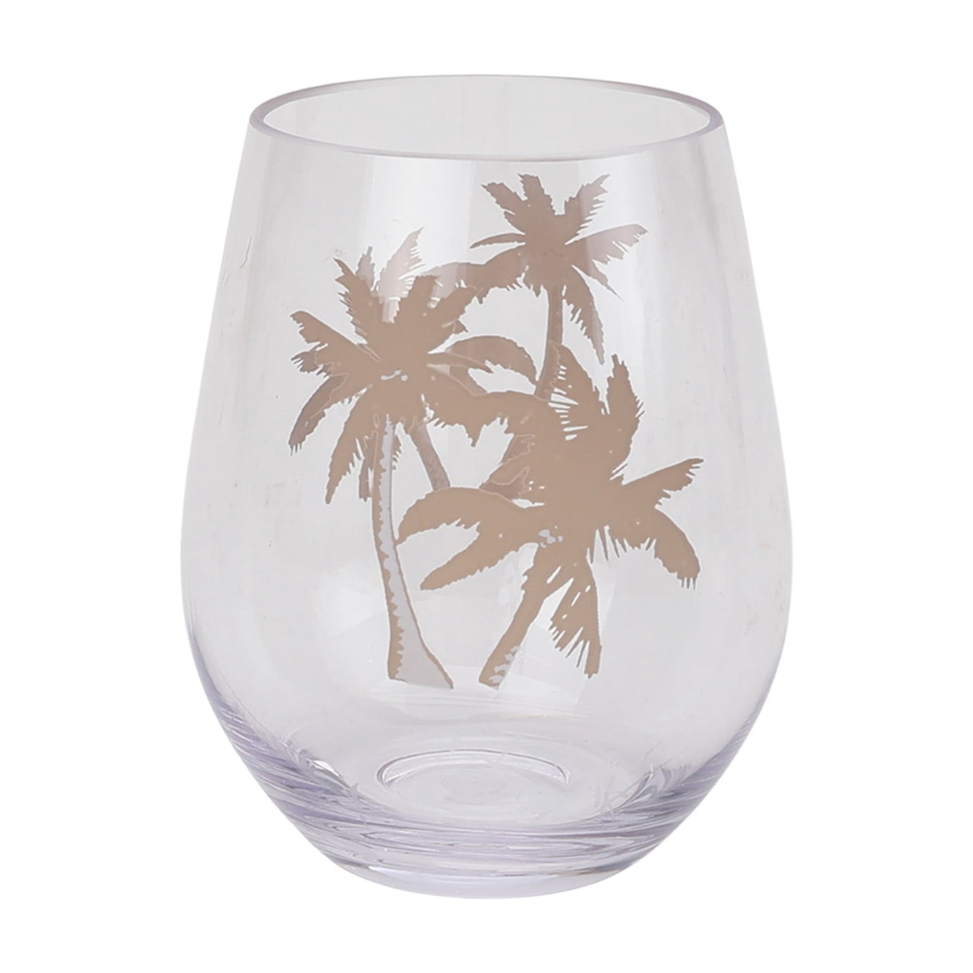 Click here for Hometrends Khaki Printed Acrylic Stemless Wine Gla... prices