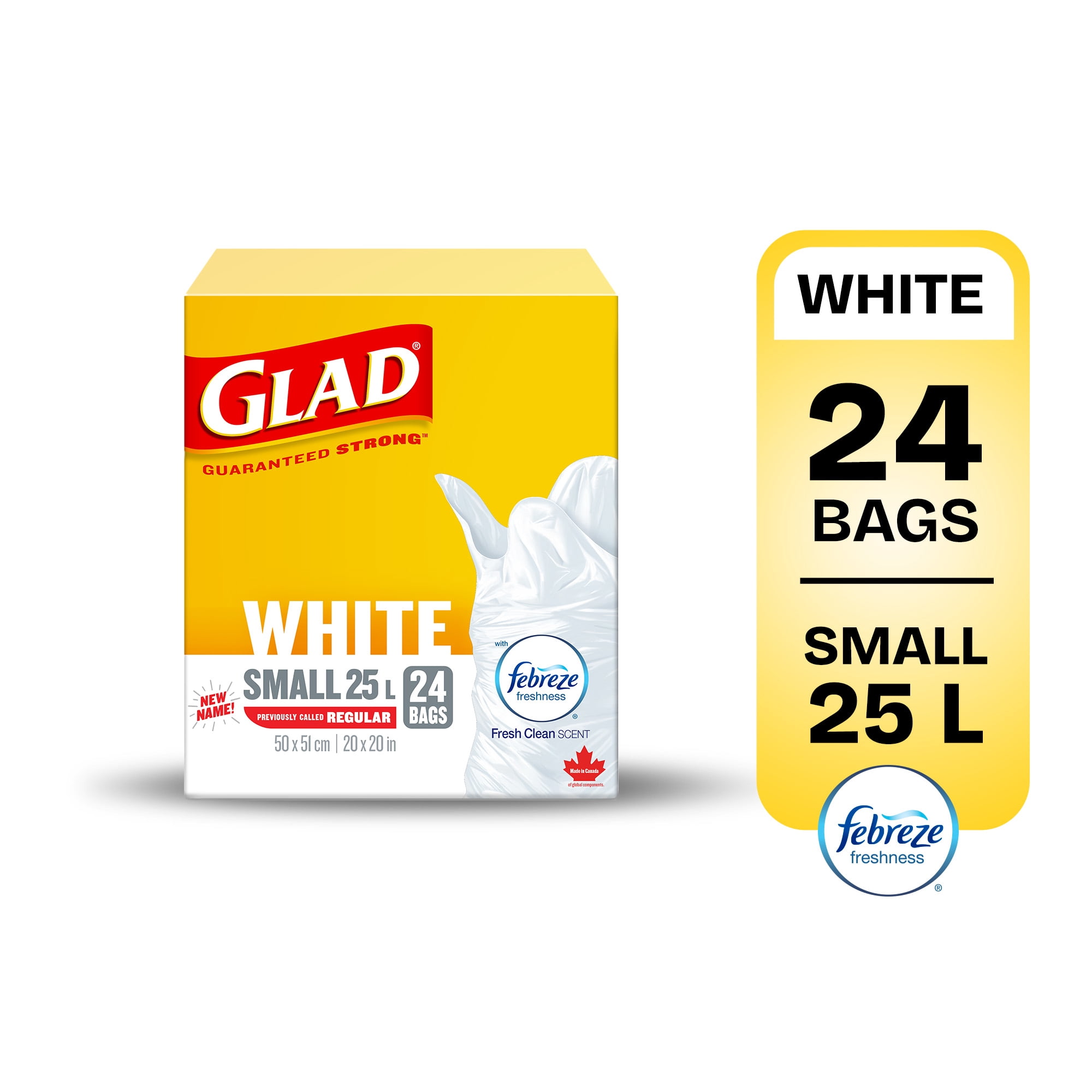 Click here for Glad White Garbage Bags - Small 25 Litres - Febrez... prices