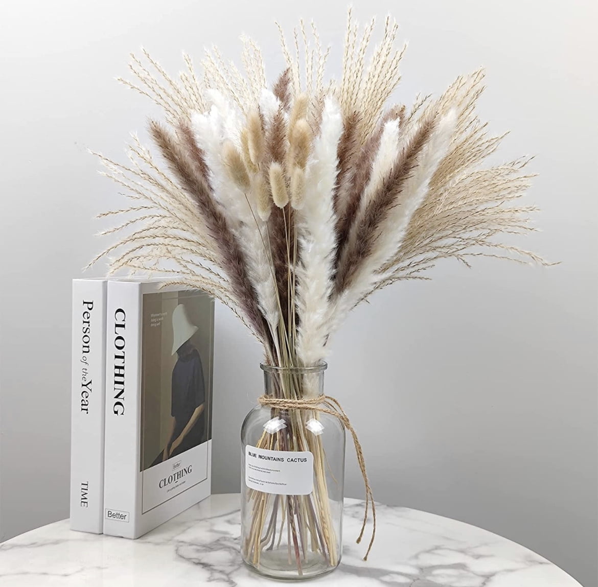 Dried Pampas Grass Decor, 60 PCS Pampas Grass Contains Bunny Tails ...