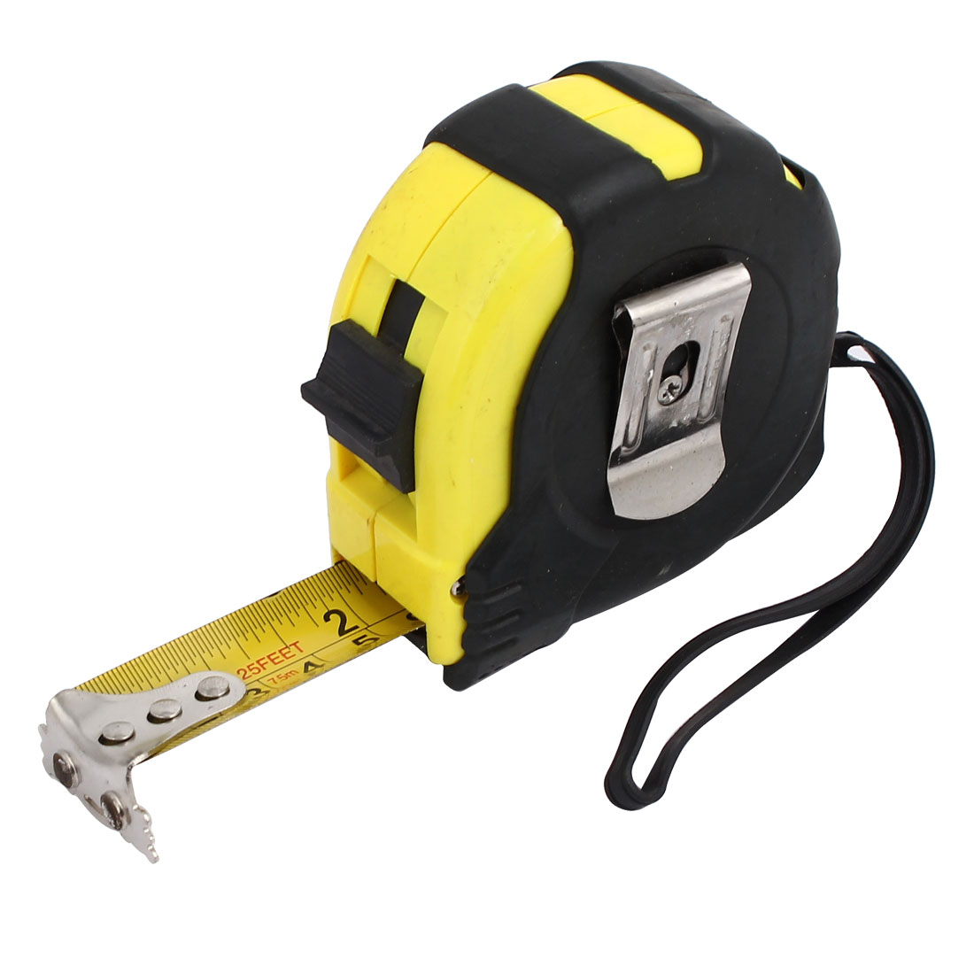 Unique Bargains 7.5M 25Ft Steel Plastic Self-retracting Measuring Tape ...