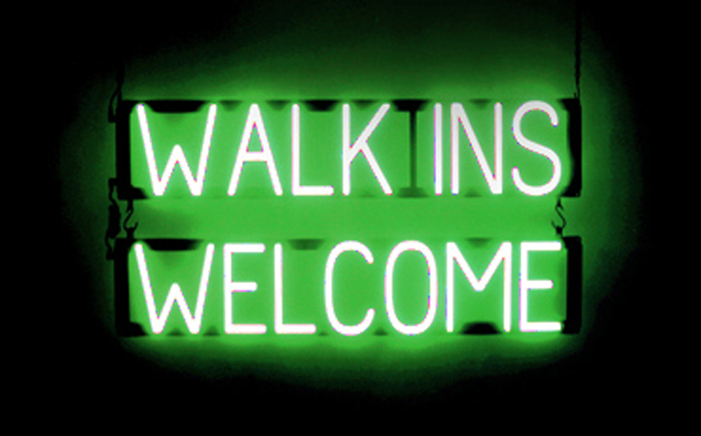 SpellBrite WALK INS WELCOME LED Sign for Business. 29.8" x 15.0" Green ...