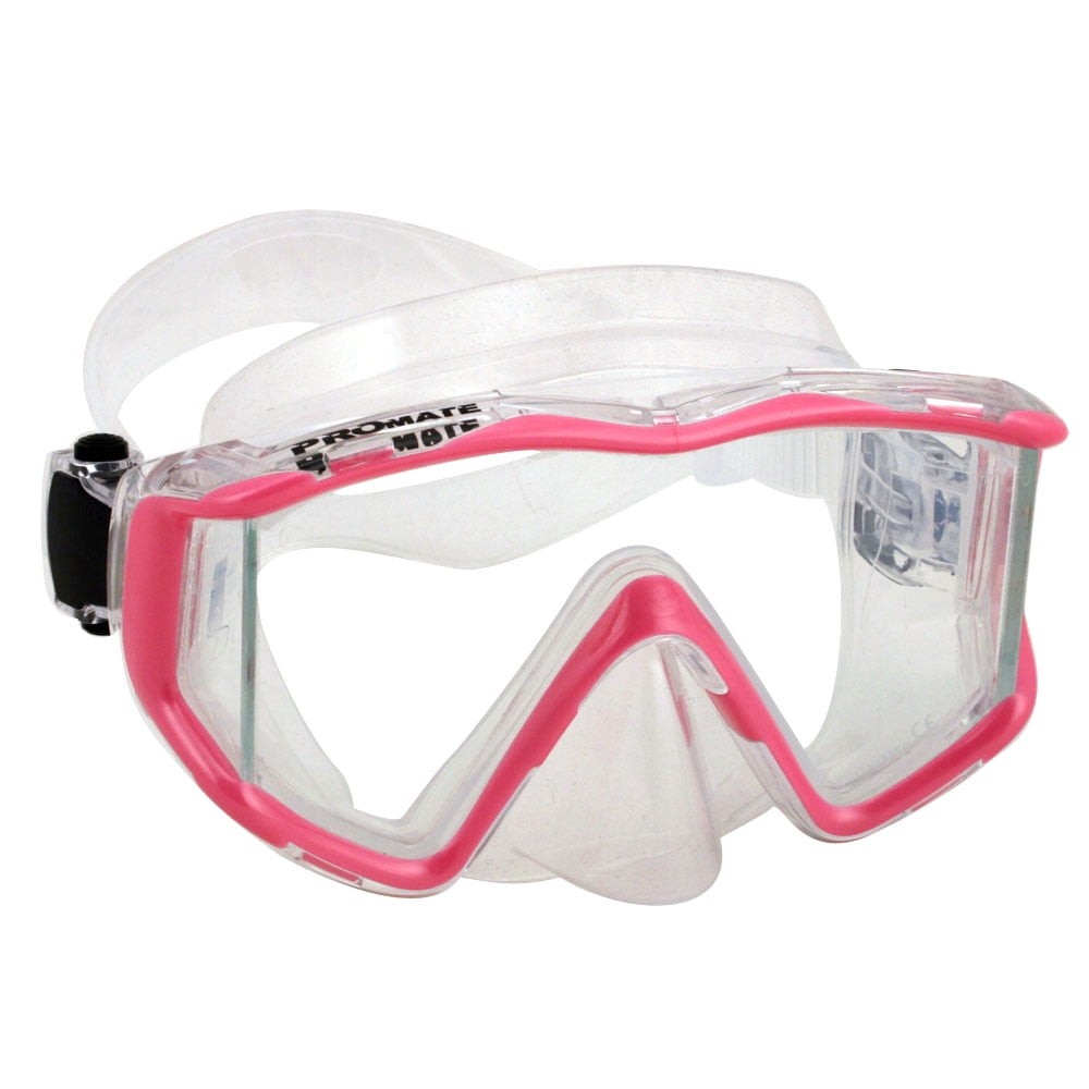Promate Panoramic View 3-Window Scuba Dive Mask, Pink - Walmart.com