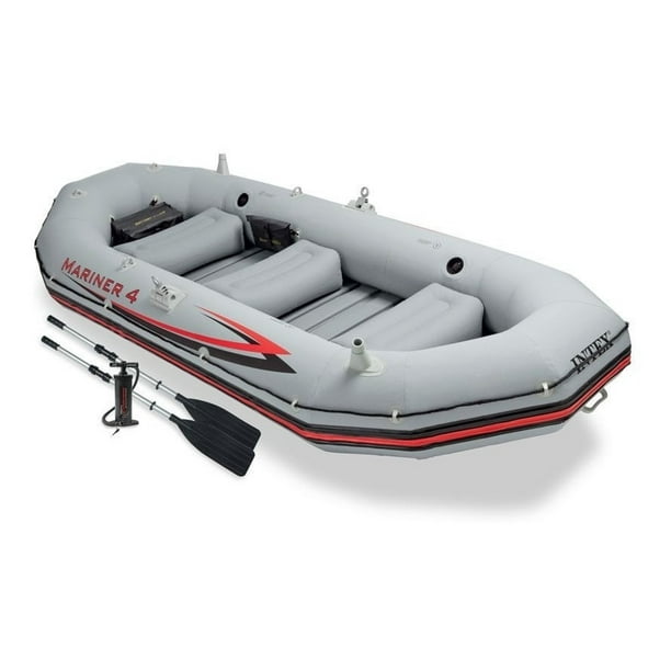 Lancha Inflable Intex Mariner 4 Personas Con Kit De Motor Intex Mariner ...