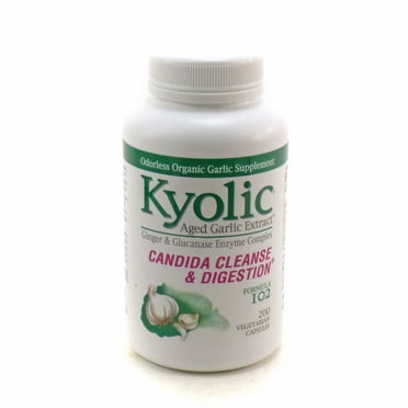 Kyolic Aged Garlic Extract Formula 102 Candida Cleanse & Digestion, 100 ...