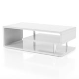 Furniture of America Locke 2-Shelf Wood White Coffee Table - Walmart.com
