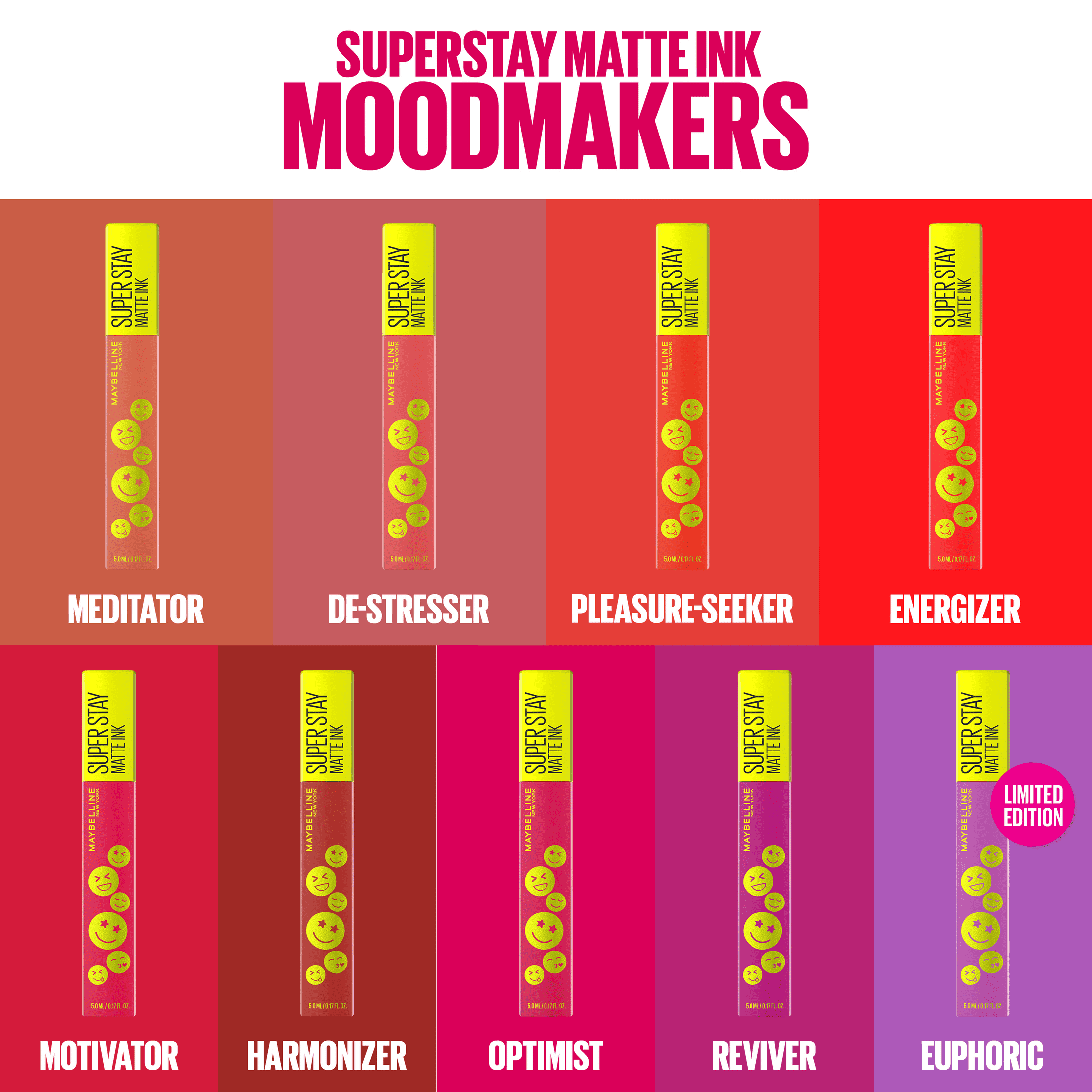 Maybelline Super Stay Matte Ink Moodmakers Collection Liquid Lipcolor ...