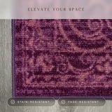Maples Rugs Pelham Medallion Textured Purple Red Indoor Living Room ...