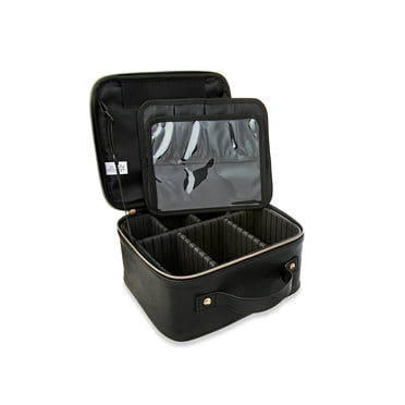 Hard Shell Cosmetic Travel Case, White, 11.8" x 10.82" x 5.9" - Walmart.com