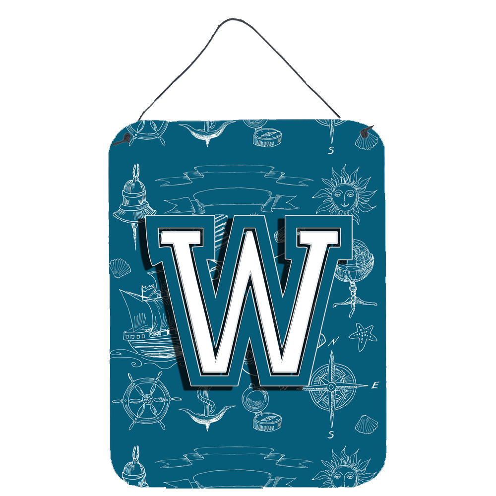 Letter W Sea Doodles Initial Alphabet Wall or Door Hanging Prints ...