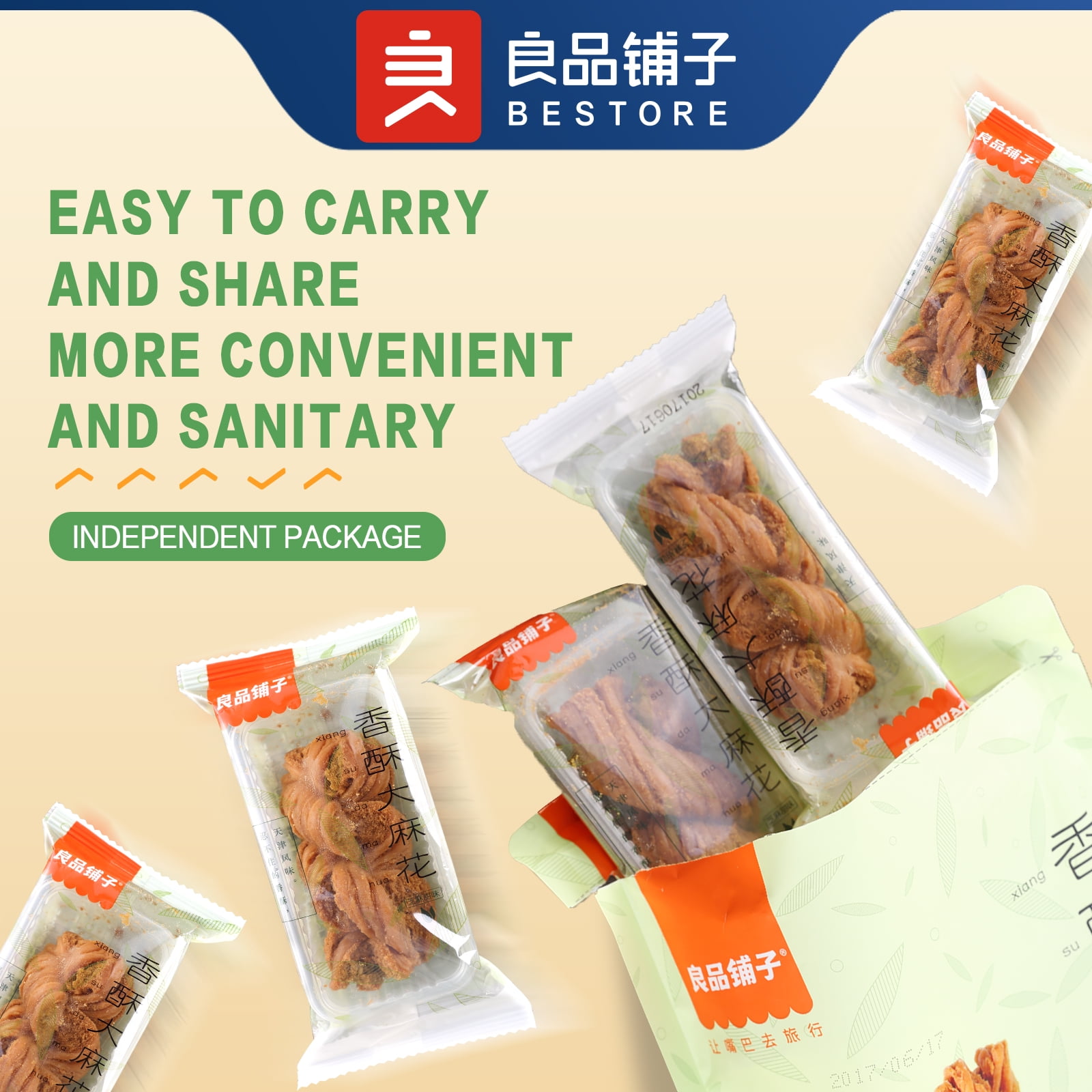 Buy BESTORE Crispy Twist Fried Dough Mahua Pastry Chinese Style ...