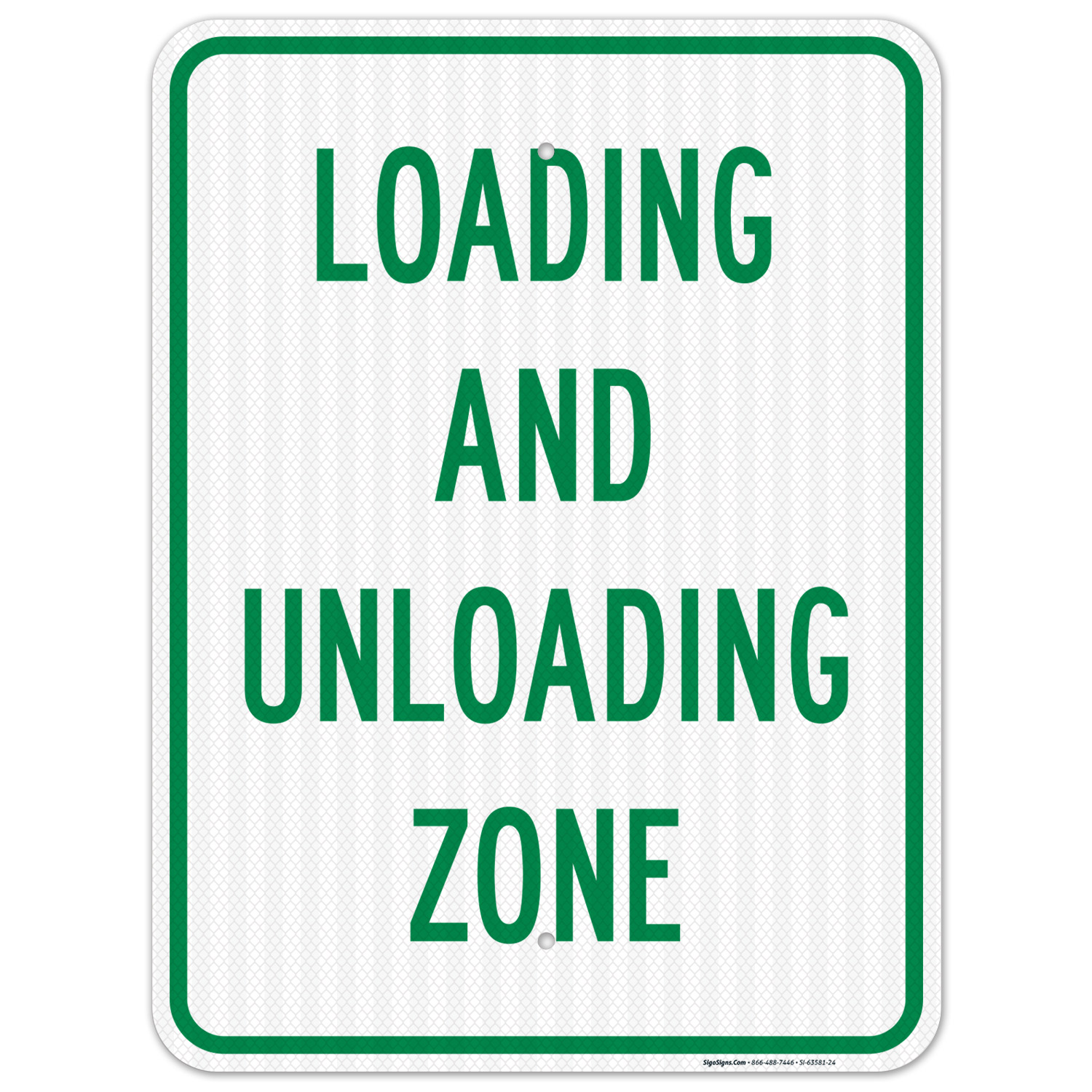 Loading And Unloading Zone Sign, - Walmart.com