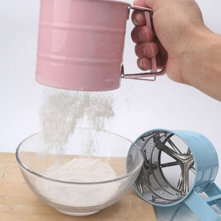 Flour Sieve Cup Stainless Steel Mesh Shaking Strainer with Handle Cake ...
