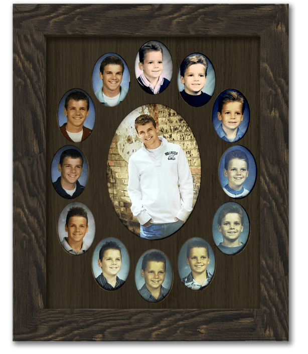 School Years Picture Frame - Oval Collage - Holds 2x3 Wallet Photos - K ...