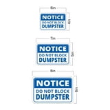 Classic Framed Plus Notice Do Not Block Dumpster Door or Wall Sign ...