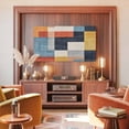Abstract Stitching TV Dust Cover 40 Inch, White Yellow Blue Stripe Art ...