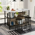 AWQM 3 Piece Bar Table Set with Stools, Industrial Counter Height ...
