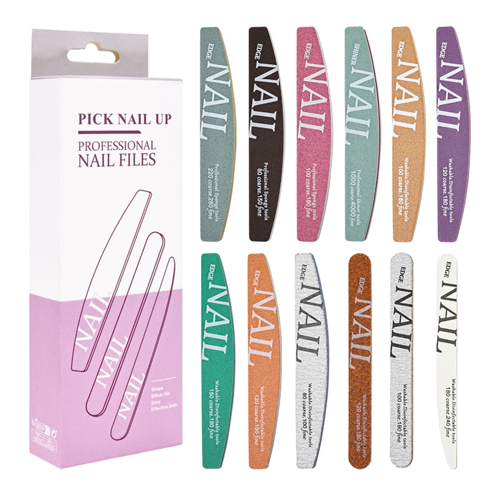 Herramientas para manicura y pedicura, juego de 12 unidades, tiras de ...