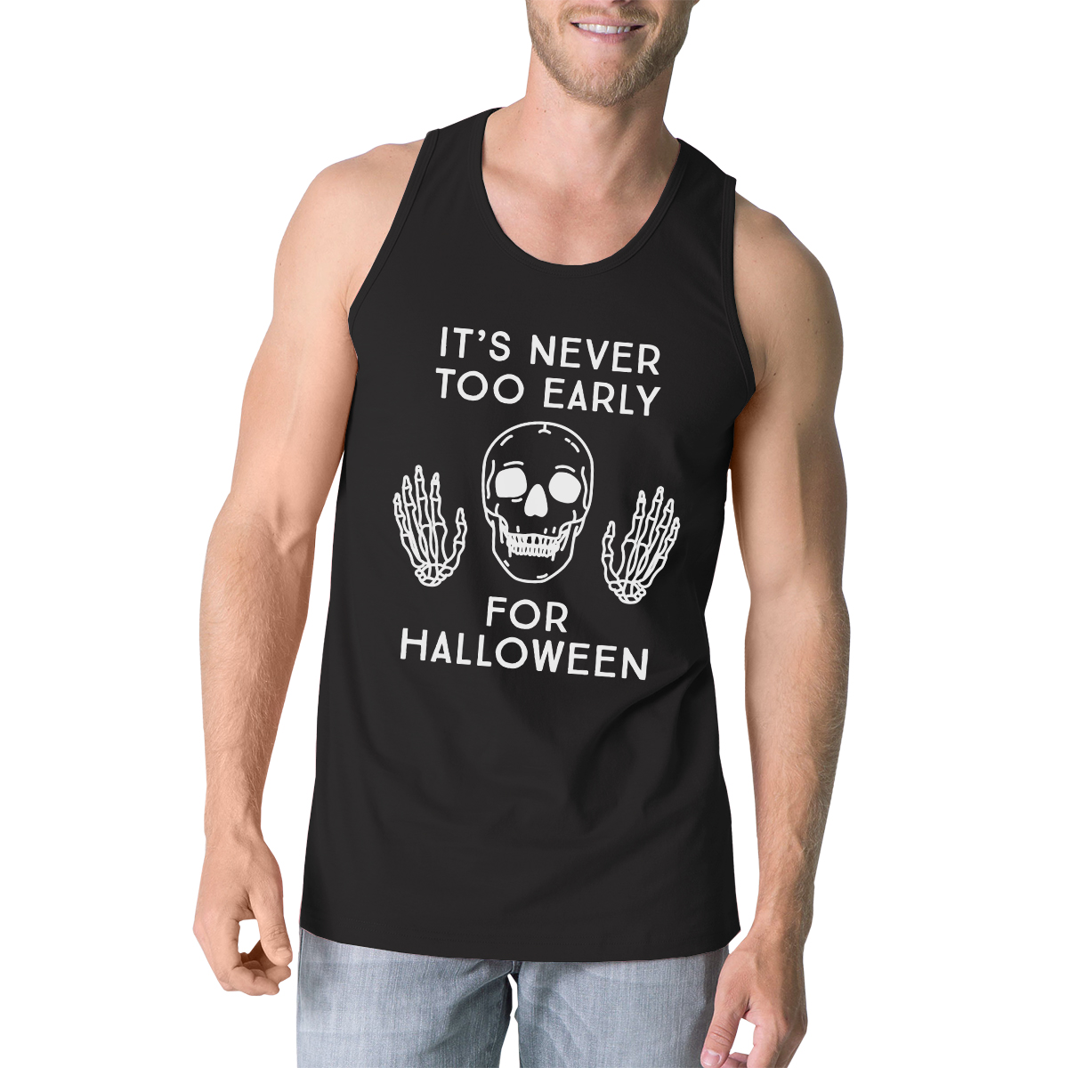 It's Never Too Early For Halloween Tank Top Mens Black Skull Tanks ...